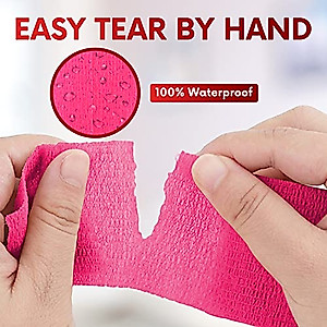 HEALQU Self Adhesive Bandage Wrap – 12 Rolls 2in x 5yd Cohesive Tape for Athletic and Sports - Self Adherent Medical Tape, Flexible, Elastic Bandages Multicolor for Wrist & Ankle Vet Wrap for Dogs