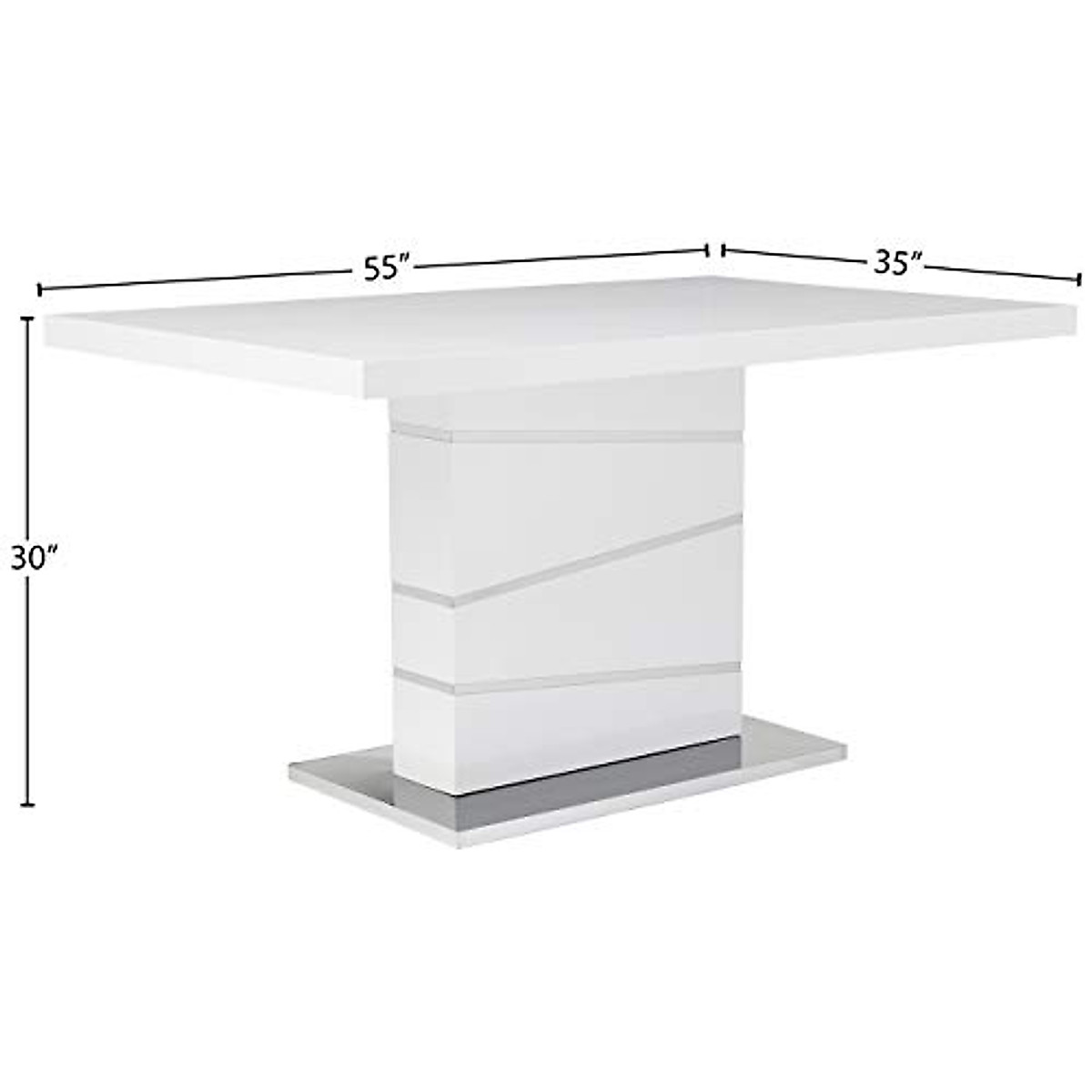 New Spec Glossy Dining Table with perdestal Legs
