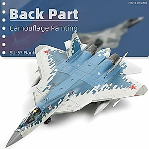 NUOTIE Sukhoi SU-57 Felon 1/72 Diecast Metal Aircraft Model Kit Russian Fifth Generation Fighter Alloy Pre-Build Military Airplane for Adults Enthusiasts Collections or Gift