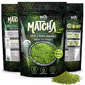 NUI Organic Matcha Green Tea Powder 100% Pure Premium Matcha for Latte, Smoothies and Baking 4 oz