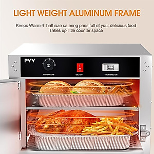 PYY Commercial Hot Box Food Warmer Cabinet - Portable 4-Tier Insulated Warming Cabinets Food Pan Carrier with Water Tray, Perfect for Food Pans, Ideal for Storing Pizza, Chicken, Restaurant
