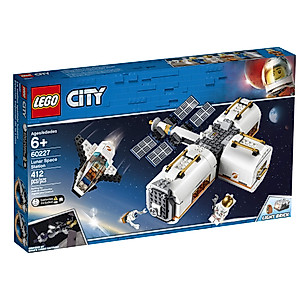 LEGO City Space Lunar Space Station 60227 Space Station Building Set with Toy Shuttle, Detachable Satellite and Astronaut Minifigures, Popular Space Gift (412 Pieces)