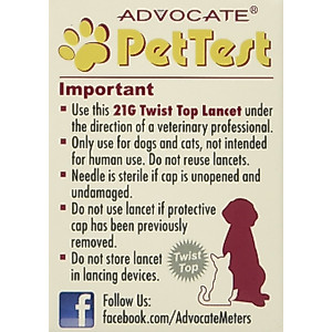 Advocate PetTest 21G Twisttop Lancets - 50 per Box
