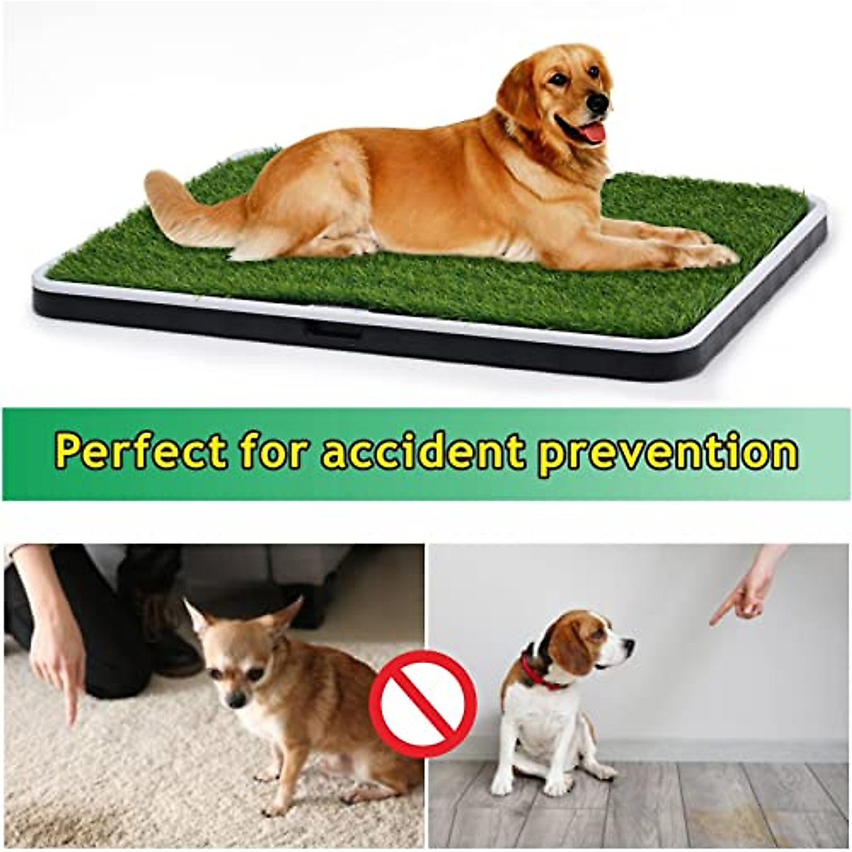 Dog Grass Pad with Tray, Artificial Grass Pee Pad, Reusable Training Potty Pad for Indoor and Outdoor Use