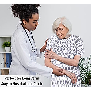 RUVANTI 4 Pack Hospital Gowns for Women/Men - Medical Patient Gowns for Elderly Women - Plus Size Gowns for Home Care - Labor and Delivery/Nursing - Comfortably Fits Sizes up to 2XL