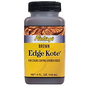Fiebing's Edge Kote (4oz, Brown) - Leather Edge Paint for Shoes, Furniture, Purses, Couches, Belts - Flexible, Water Resistant, Semi Gloss Color Coating Leather Dye to Protect Natural Edges