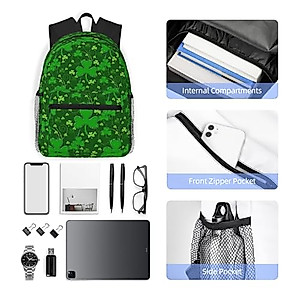 ENVEED Background St Patrick'S Day Glitter Ultra-Light,Comfortable,And Portable Casual Backpack For Camping,Hiking,And Daily Use