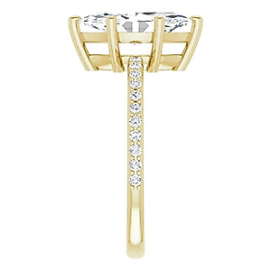 925 Silver, 10K/14K/18K Solid Gold Moissanite Engagement Ring,3.0 CT Marquise Cut Handmade Solitaire Ring, Diamond Wedding Ring for Women/Her Anniversary Ring, Birthday Ring,VVS1 Colorless Gift