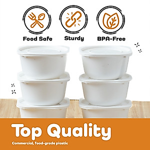 GSM Brands Pizza Dough Proofing Boxes - Stackable Commercial Quality Trays with Covers (5.3 x 5.3 x 2.5 Inches, 20 fl. oz. Each) - 6 Trays and 6 Covers