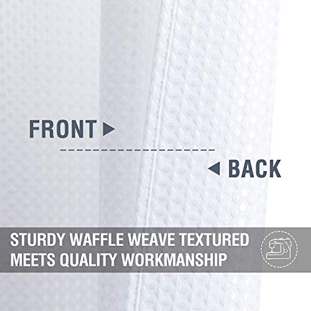 jinchan White Kitchen Curtains 36 Inch Tier Curtains Waffle Woven Textured Cafe Curtains Half Window Curtain Set Rod Pocket Light Filtering for Bathroom Sink Laundry Room Basement RV 2 Panels