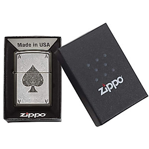 Zippo Spade Card Pocket Lighter, Black Ice