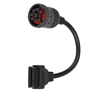 Truck Diagnose Adapter, OBD2 Extension Cable, 9 Pin to 16 Pin OBD2 Truck Diagnostic Scanner Cable Adapter for Car Auto Diagnostic Scanner Tool Converter Cord