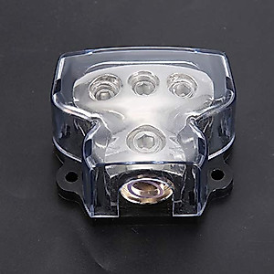 Power Distribution, Alloy Plastic Car Audio T Type Power Supply Distribution 1 * 0GA In 3 * 4GA Out Block Splitter