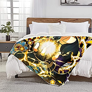 2PCS Japanese Anime Throw Blanket with Pillow Cover,Lightweight Ultra Soft Flannel Blanket Warm Cozy Blanket Bed Blanket for Couch,Office,Picnic,Camping