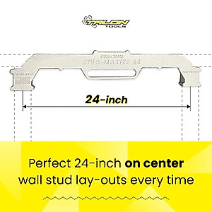 Stud Master 24-MADE IN USA- PATENT PENDING-Inch On-Center Stud Layout Tool - Precision Wall Stud Framing Tool