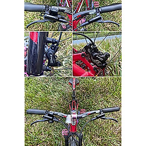 DEYING Zoom 4-Piston MTB Hydraulic Disc Brake Set/w 160mm Floating Disc Rotors Outer Routing (Black1)