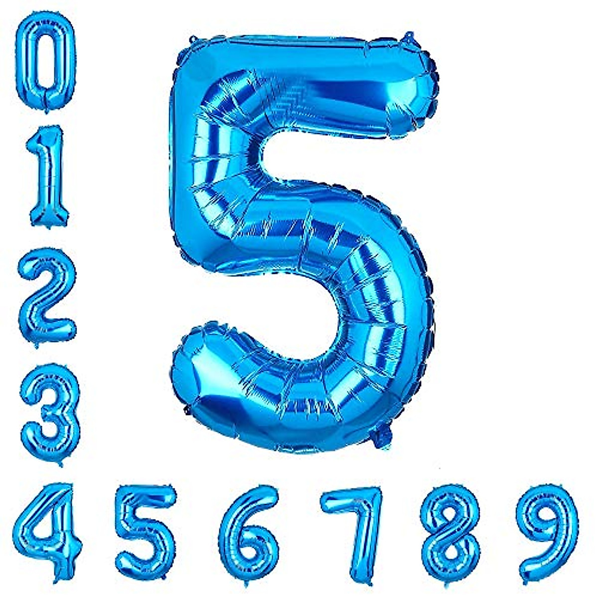 40 Inch Number Balloons Blue Number 5 Helium Foil Birthday Party Decorations Digit Balloons