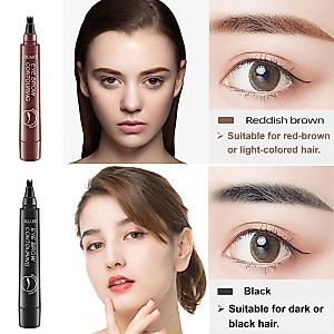 Eyebrow Pen - Upgrade Eyebrow TattooPen, Eyebrow Makeup, Long Lasting, Waterproof and Smudge-proof (Black)