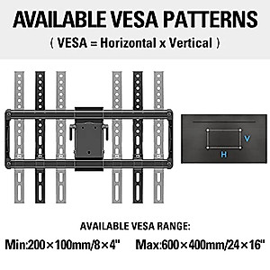 Mounting Dream TV Wall Mount with Sliding Design for Most 42-86" TV, Full Motion TV Mount with Swivel Articulating Dual Arms, Easy for TV Centering, Max VESA 600x400mm, 132 lbs, MD2198