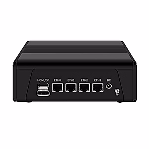 HUNSN Micro Firewall Appliance, Mini PC, VPN, Router PC, AMD Ryzen 7 5825U, RJ11, 4 x Intel 2.5GbE I226-V LAN, Type-C, TF, HDMI, DP, Barebone, NO RAM, NO Storage, NO System