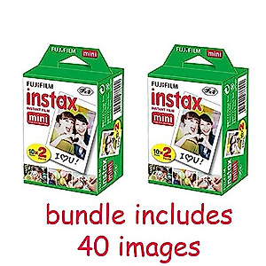 Fujifilm Instax Mini 12 Instant Camera Blossom Pink with Fujifilm Instant Mini Film Value Pack (40 Sheets) with Accessories Including Carrying Case with Strap, Photo Album, Stickers (Blossom Pink)