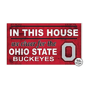 KH Sports Fan Ohio State Buckeyes 20"x11" in This House Indoor Outdoor Sign, One Size, Team Color