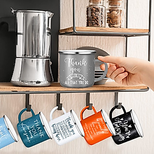 Sieral Thank You Gifts 12 oz Enamel Mug with Handle Employee Appreciation Gift Inspirational Coffee Mugs Bulk Graduation Gift for Women Teacher Coworkers Nurse Volunteer Assistant(6 Pcs)