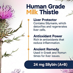 SilymarinAdvanced Liver Health Supplement for Medium Dogs, S-Adenosylmethionine (Same) and Silybin, Liver Tablets, Cognitive Support, 30 Tablets