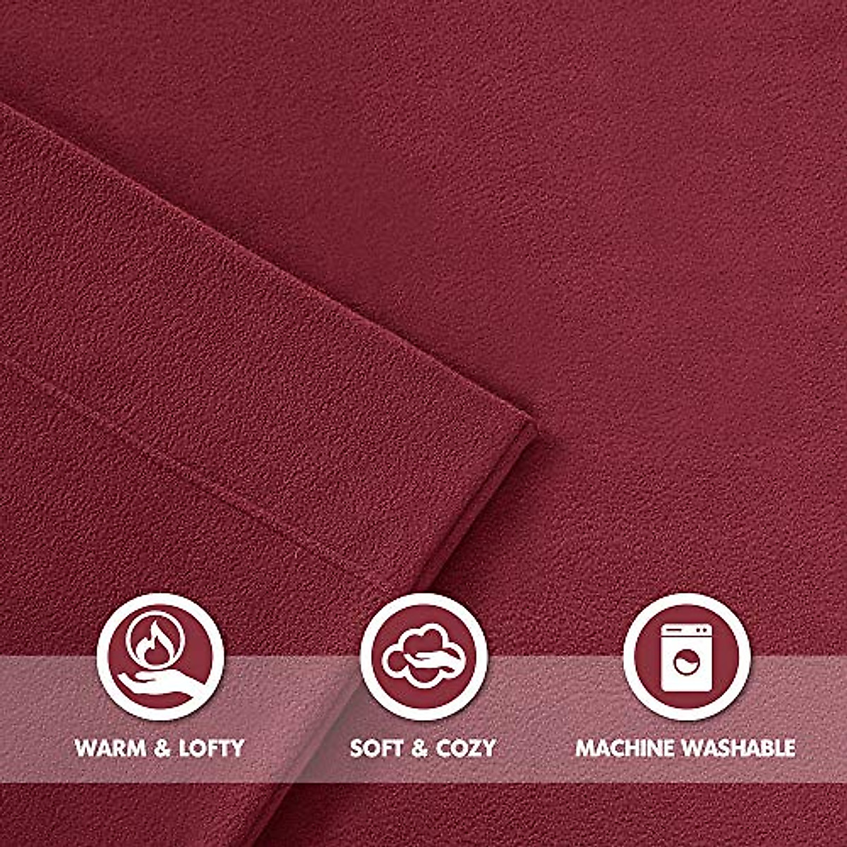 Peak Performance 3M Scotchgard Micro Fleece Wrinkle and Stain Resistant, Soft Plush Sheets with 14" Deep Pocket Cold Season Cozy Bedding-Set, Matching Pillow Case, Queen, Mink (SHET20-729)