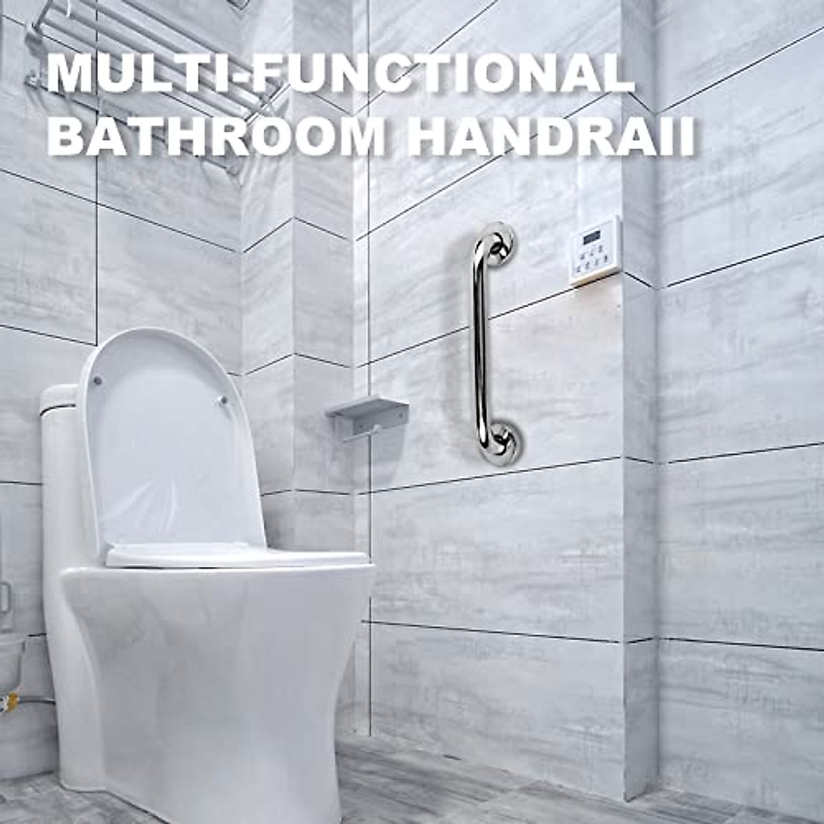 2 Pack 12 Inch Shower Grab Bars, LONVICHTT Stainless Steel Shower Handle, Bathroom Safety Bars, Elderly, Pregnant, Handicap Senior Assist Bath Handle