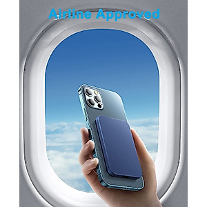 AOGUERBE Magnetic Wireless Portable Charger, 10000mAh Wireless Power Bank PD 22.5W Fast Charging with USB-C LED Display Mag-Safe Battery Pack Compatible for iPhone 15/14/13/12 Pro/Mini/Pro Max（Blue）