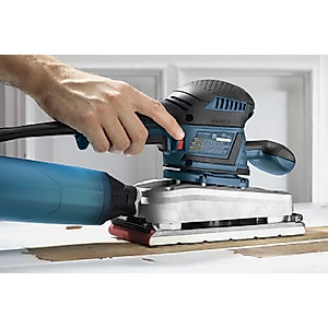 BOSCH OS50VC Electric Orbital Sander - 3.4 Amp 1/2 Inch Finishing Belt Sander Kit with Vibration Control for 4.5 Inch x 9 Inch Sheets , Blue