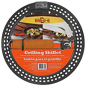 Mr. Bar-B-Q 06750X Heavy Duty Non-Stick Grilling Skillet | Rust Resistant Grill Pan with Handles | Easy to Use Grilling Accessories | Non-Stick Surface | Great for Seafood & Vegetables