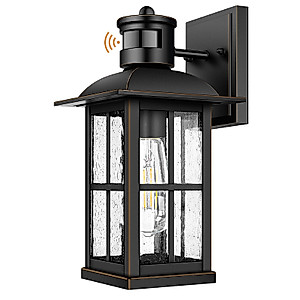 Motion Sensor Outdoor Light - Advanced Dusk to Dawn Exterior Lantern Fixtures Wall Sconce, Waterproof Porch Light Fixtures Wall Mount for Entryway Garage, Anti-Rust 100% Aluminum
