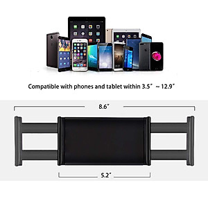 Kutatek Height and Angle Adjustable Floor Stand for iPad, iPhone, Samsung Galaxy Tablet, Kindle, Universal 360-degree Adjustable Floor Stand Holder for 3.5”~11” Devices, Max Height 59”(Black)