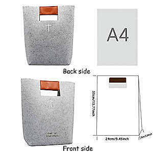 Bible Bag, Felt Bible Tote, Bible Carrying Case, Church Bag, Carved Cross Bible Cover for Women & Men Bible Study Case, Christmas Gift