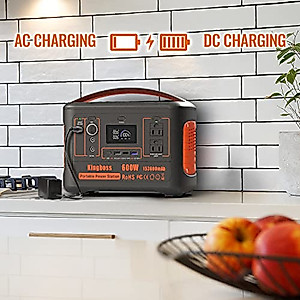 Portable Power Station 600W, Solar Generator (Peak 1200W), 153600mAh 568WH, Lithium Battery 110V/600W, AC Outlet, 2xDC Carport, 2xUSB-C, QC USB 3.0, Camping Power bank, Outdoor