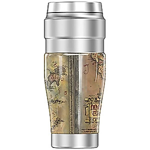 THERMOS The Lord of The Rings Map of Middle Earth STAINLESS KING Stainless Steel Travel Tumbler, Vacuum insulated & Double Wall, 16oz