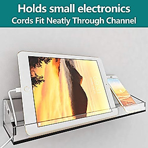 Vdomus Acrylic Bathroom Shelves, Acrylic Shelf Transparent Wall Mounted, No Drilling Extra Thick Acrylic Shower Shelf, Clear Storage Display Shelving, 2 Pack