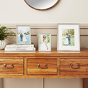 Lawrence Frames Metal Picture Frame with Delicate Outer Border of Beads, 5 by 7-Inch, Silver