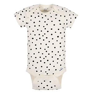 Grow by Gerber Baby Girls 5-Pack Short-Sleeve Onesies Bodysuits, Orange/Yellow/Green/Ivory, 0-3 Months