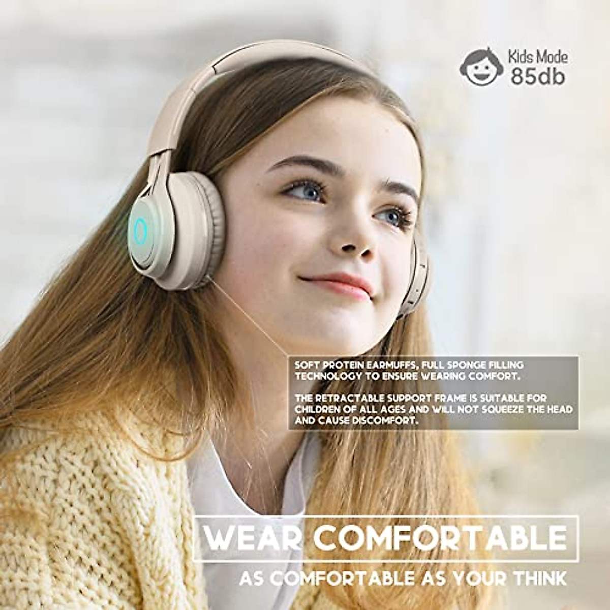 Kids Headphones Kids Bluetooth Headphones Wireless Wired Headphones Noise canceling Headphones for Kids for School Noise Cancelling Headphones for Kids