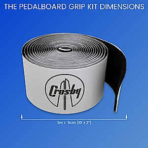 Crosby Pedalboard Grip Kit - 10 Feet (3m) of Heavy Duty Hook & Loop Tape Plus 6 Reusable Cable Ties for Guitar or Bass Pedal Board Mounting and Cable Management