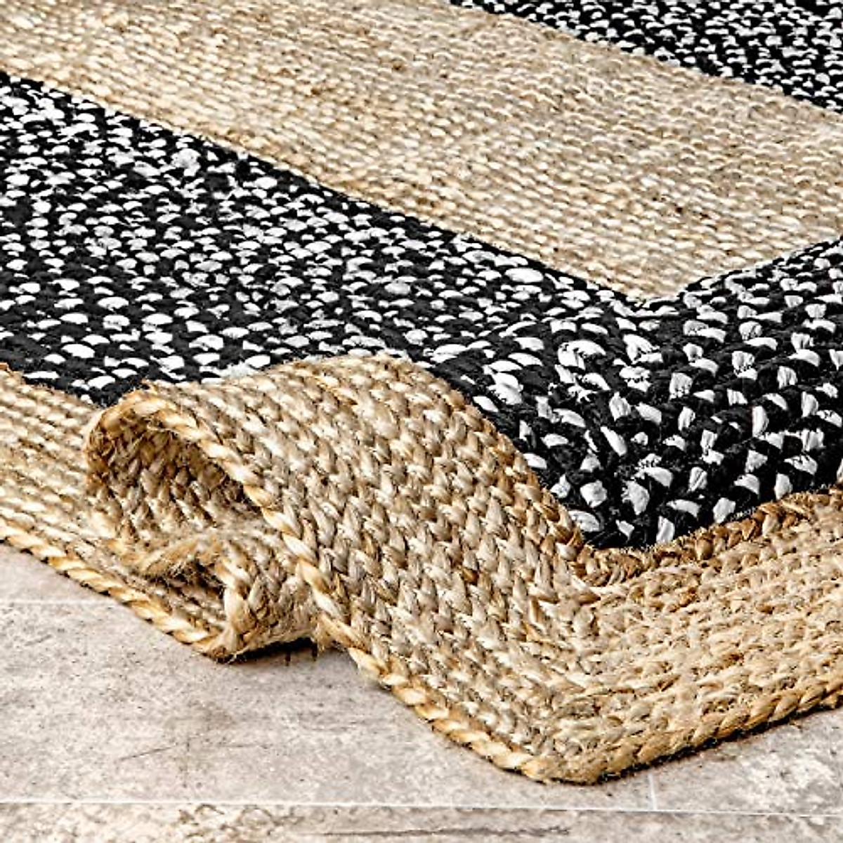 NuLOOM Lesha Natural Fiber Area Rug, 7' 6" x 9' 6", Black