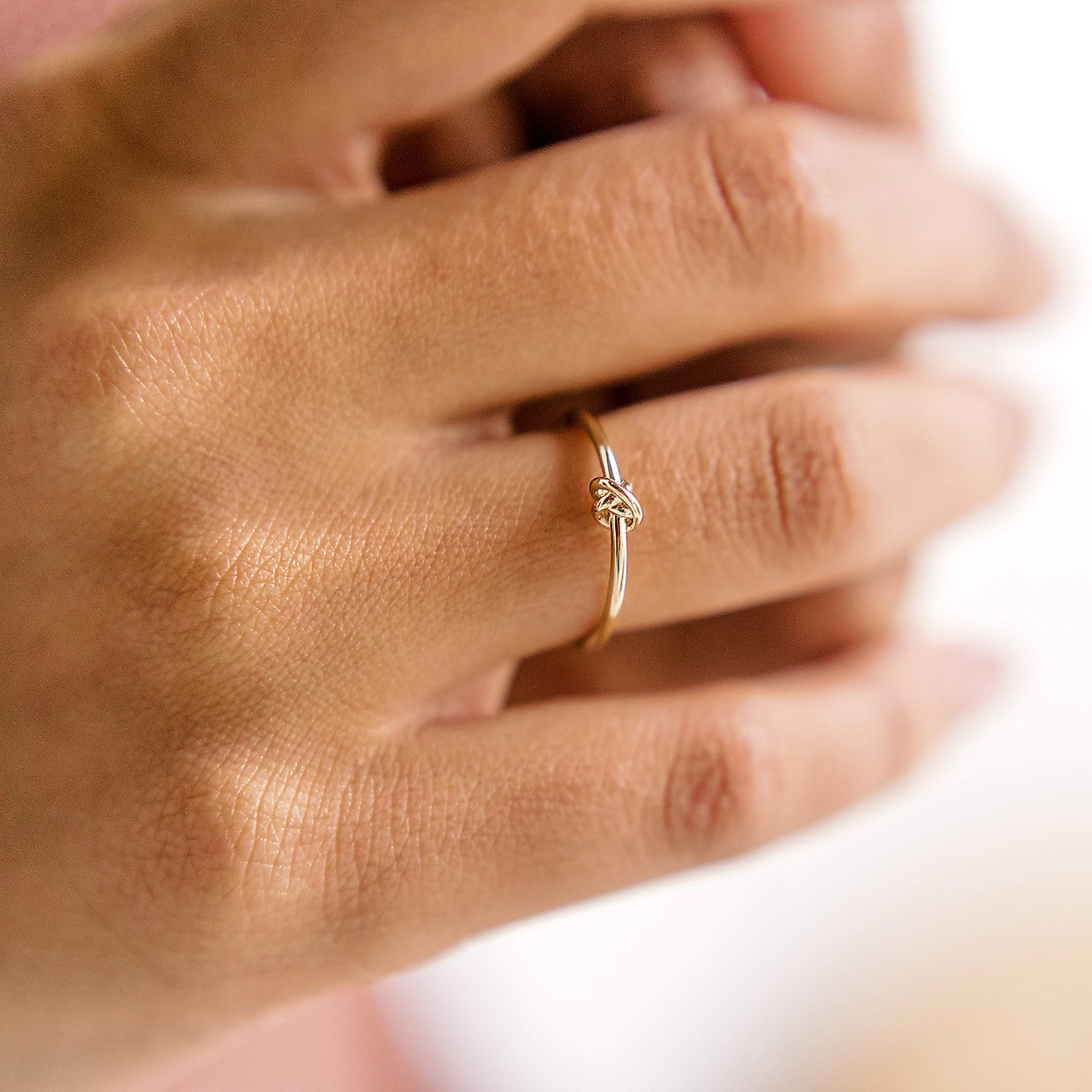 Honeycat Dainty Thin Love Knotted Ring in Gold, Rose Gold, or Silver | Minimalist, Delicate Jewelry (Silver, 5)