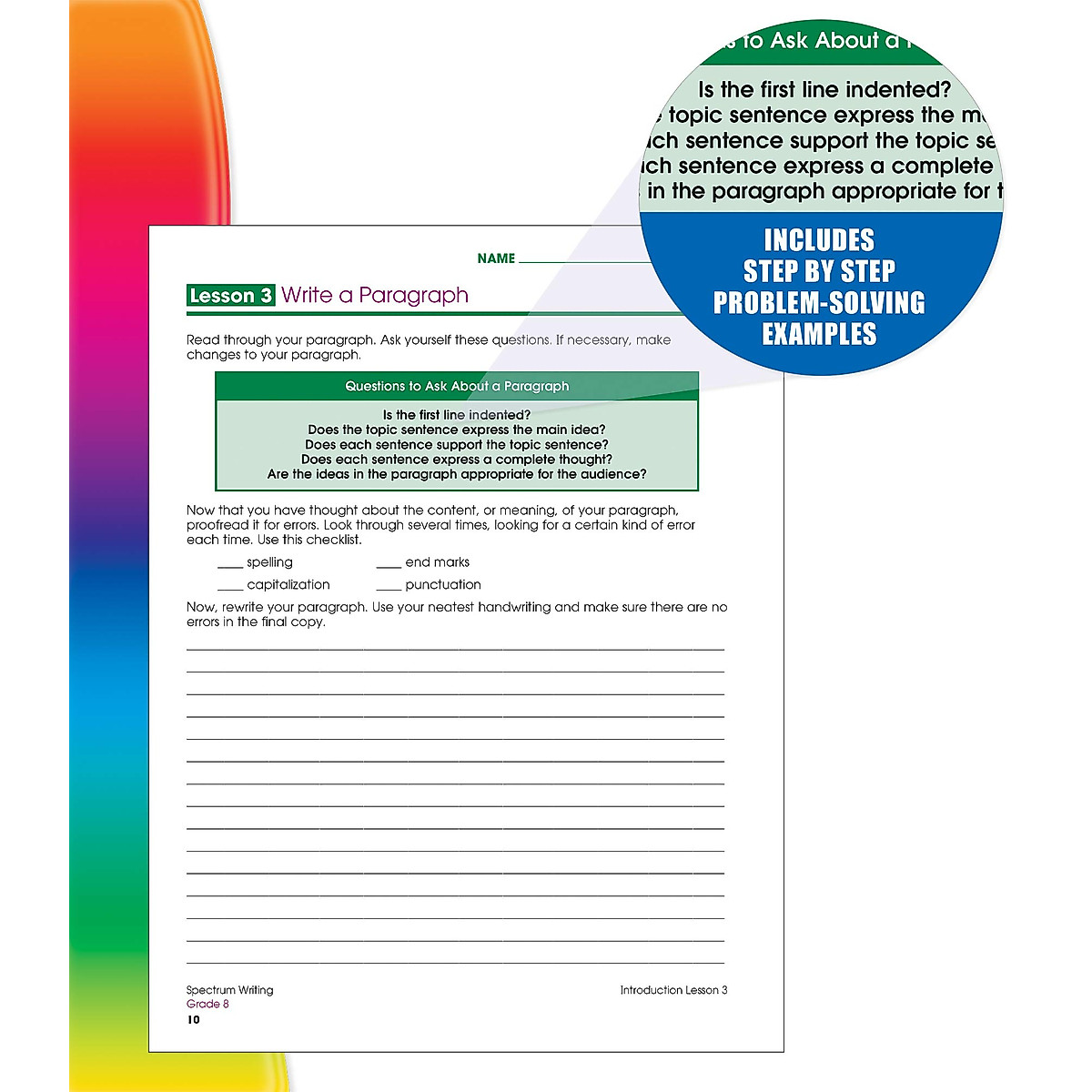 Spectrum 8th Grade Writing Workbook, Ages 13 to 14, Grade 8 Writing Workbook Informative, Advertising, Persuasive, Letter, and Fiction Story Writing Prompts 8th Grade Workbook - 144 Pages