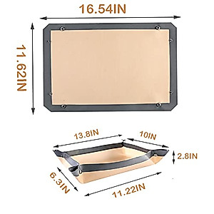 AILIFEER Leak free non stick silicone baking mat,silicone oven liners, corners can be snapped together, BPA free, for pans, air fryers, ovens, placemats (16.54inch*11.61inch)