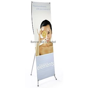 Portable X Banner Stand with Hooks for Grommets, Adjustable - Graphics NOT Included