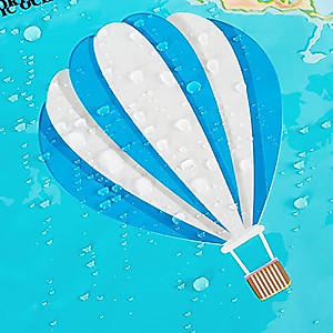 Adventure World Awaits Map Plastic Tablecloth - 2pcs 54*108" Travel Themed Table Decorations Supplies Bon Voyage Disposable Rectangle Table Cover for Baby Shower Birthday Graduation Retirement