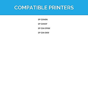 LD Compatible Toner Cartridge Replacement for Ricoh SP C250 407539 (Black, 4-Pack)